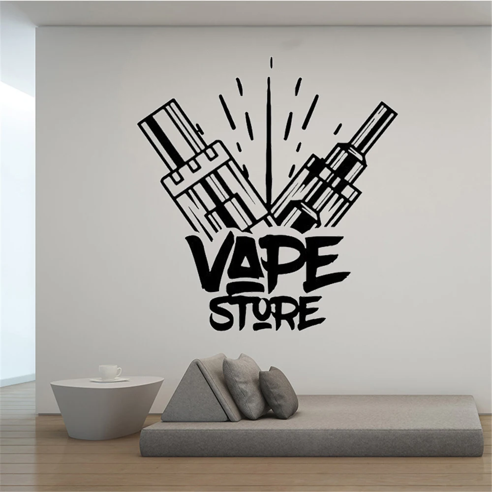 Wall-Decals-Modern-Vape-Shop-Wallpaper-Window-Vaping-Logo-Art-Decor ...