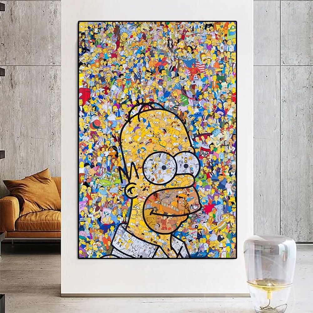 Disney-The-Simpsons-Graffiti-Art-Canvas-Painting-Cartoon-Anime-Poster ...