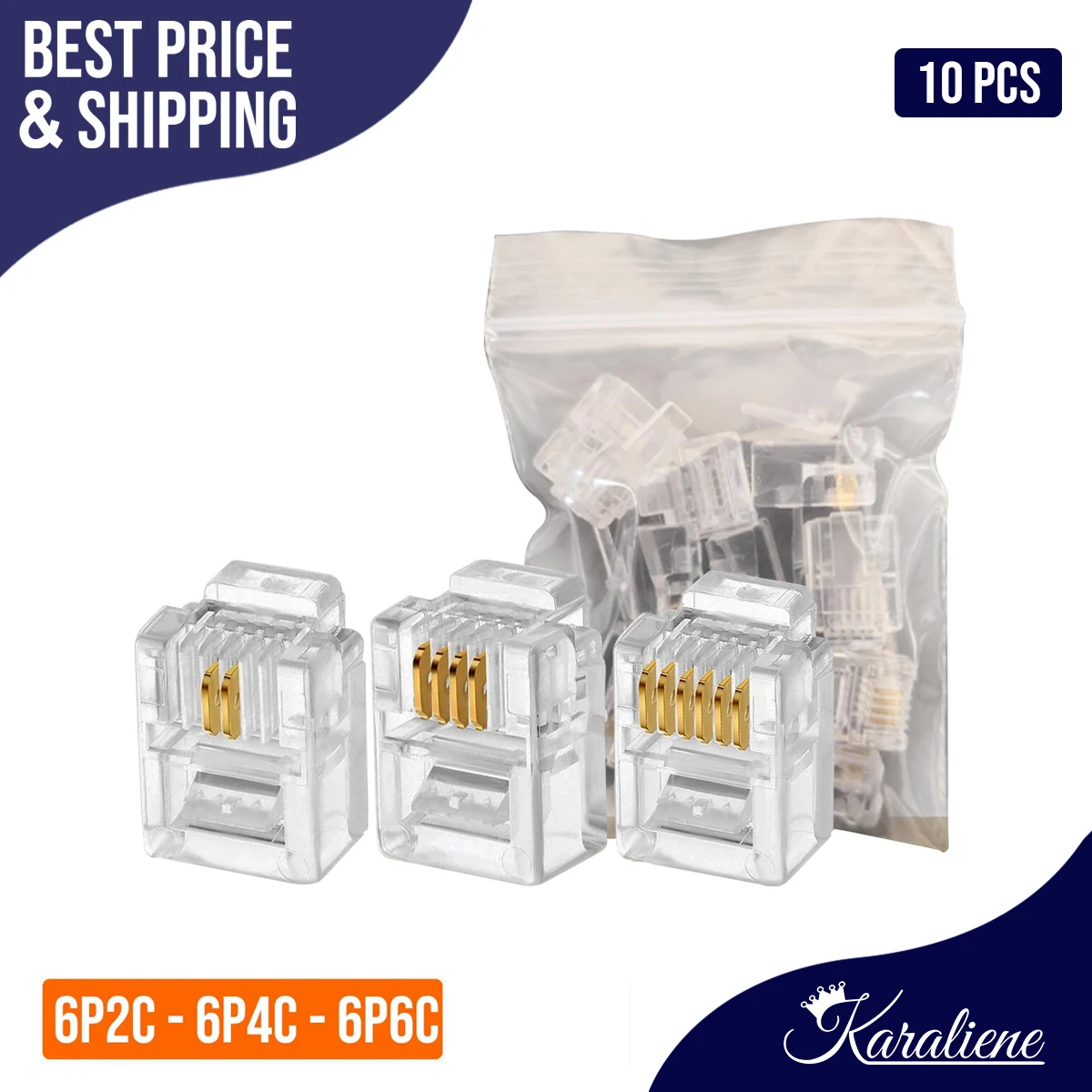 10PCS-6P6C-6P4C-6P2C-Crystal-Head-Modular-Plugs-for-RJ25-RJ14-RJ11-Jack ...