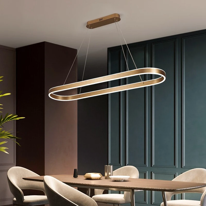 Design de arte simples e moderno led lustre para sala de jantar cozinha ...