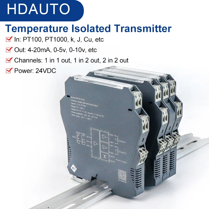 Temperature Converter Pt100 Pt1000 Cu50 Thermocouple Rtd To 420ma Analog Signal Isolated ...