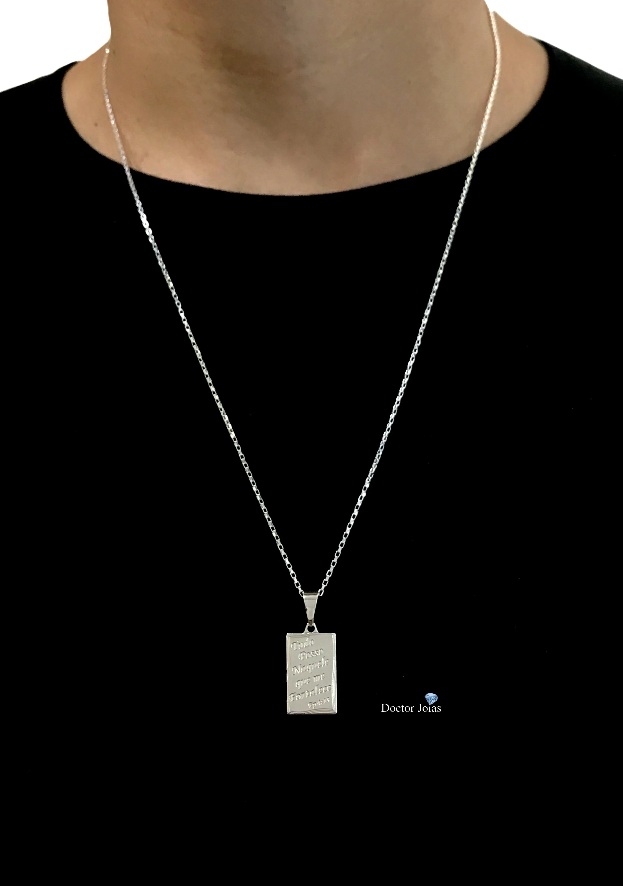 Men-s-Chain-Pendant-Medal-All-Can-Psalm-23-Silver-Plated-Cordon-Male ...