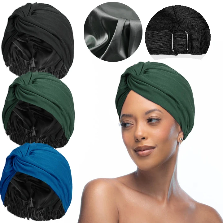 NEW-Turbans-for-Women-Silk-Satin-Lined-Turban-Head-Wrap-Adjustable ...
