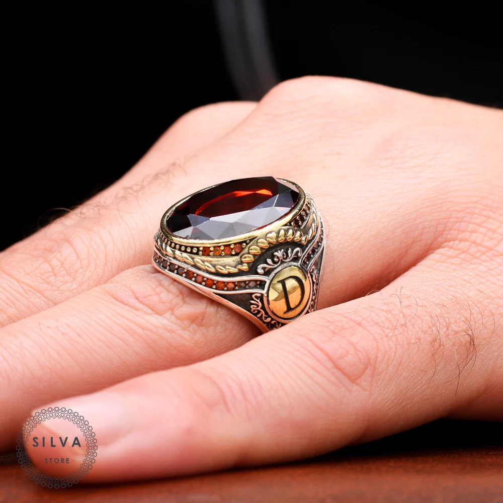 Anillo de Plata de Ley 925 Original personalizable para hombres con ...