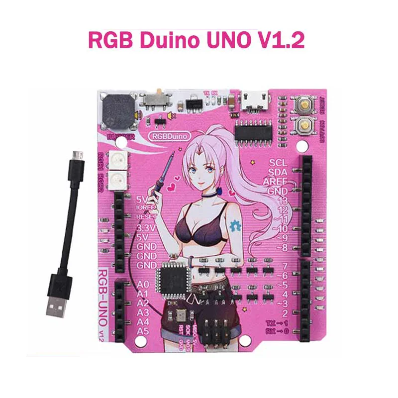 Rgbduino uno v1.2 jenny placa de desenvolvimento atmega328p chip ch340c vs arduino uno r3 ...