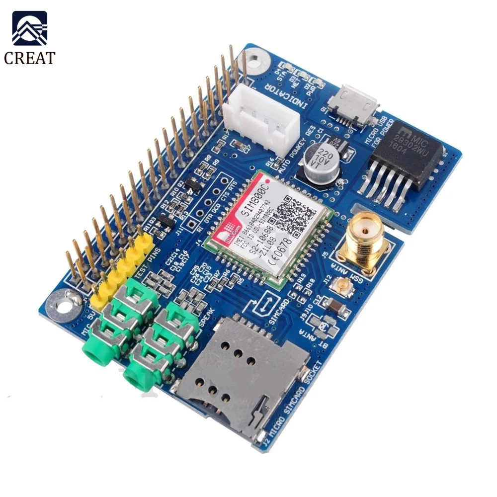 SIM800C-Development-Board-GPRS-GSM-Module-with-Antenna-Raspberry-Pi-RPI ...