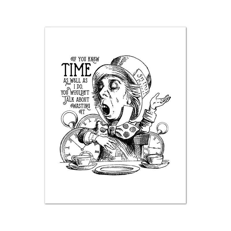 Alice In Wonderland Tea Party Clip Art Black And White