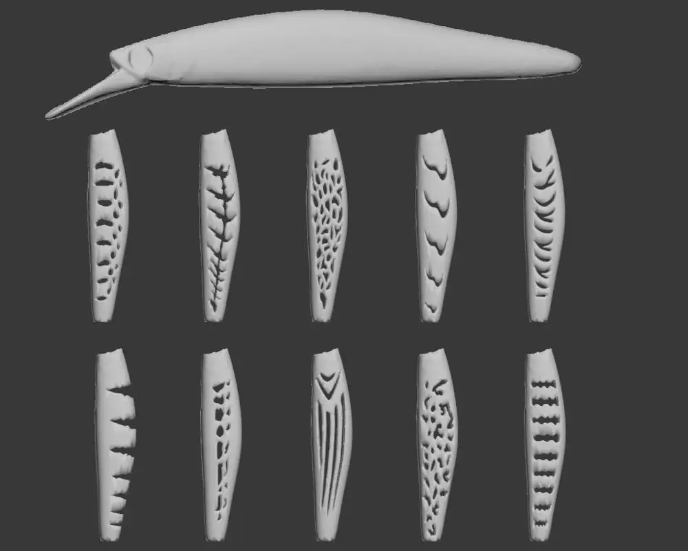 wLure Hard Plastic 3D Stencil for Hard Bait Blank Fishing Lure UPM673 ...