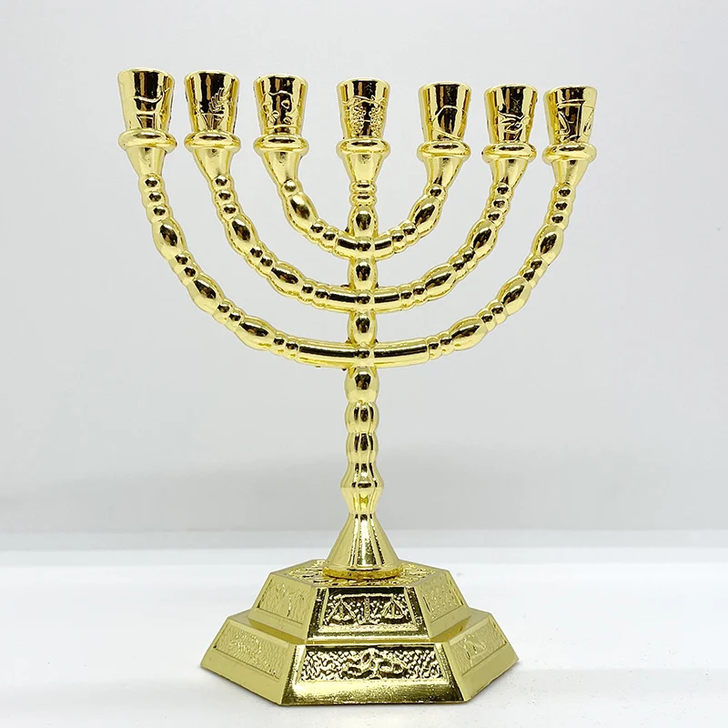 Menorah-Big-Size-7-Branch-Jewish-Candle-Holder-12-Tribes-of-Israel ...