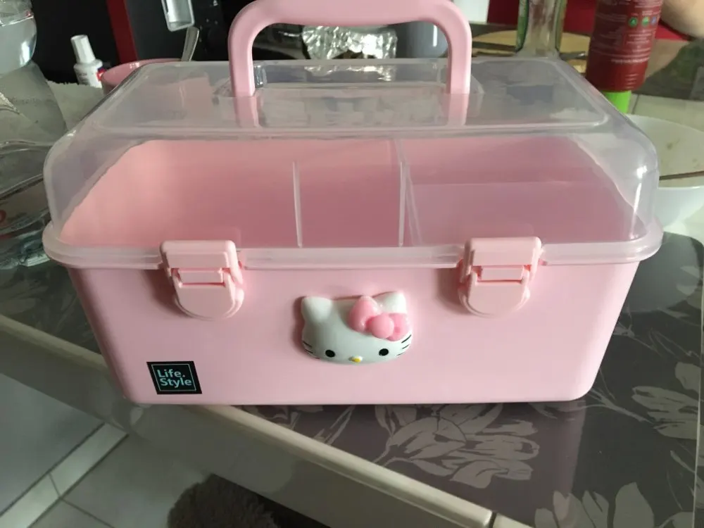 Hello Kitty Plastic Container Toy/ Jewelry/ Cosmetic/ Pill Storage Box ...