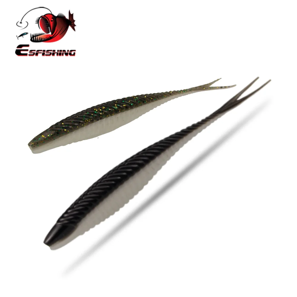 ESFISHING Soft Silicone Bait Armor Shad 120mm Fork Tail Fish Smell ...