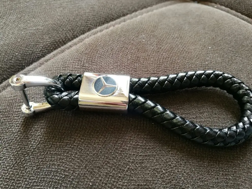 Mercedes-Benz logo Leather Keychain