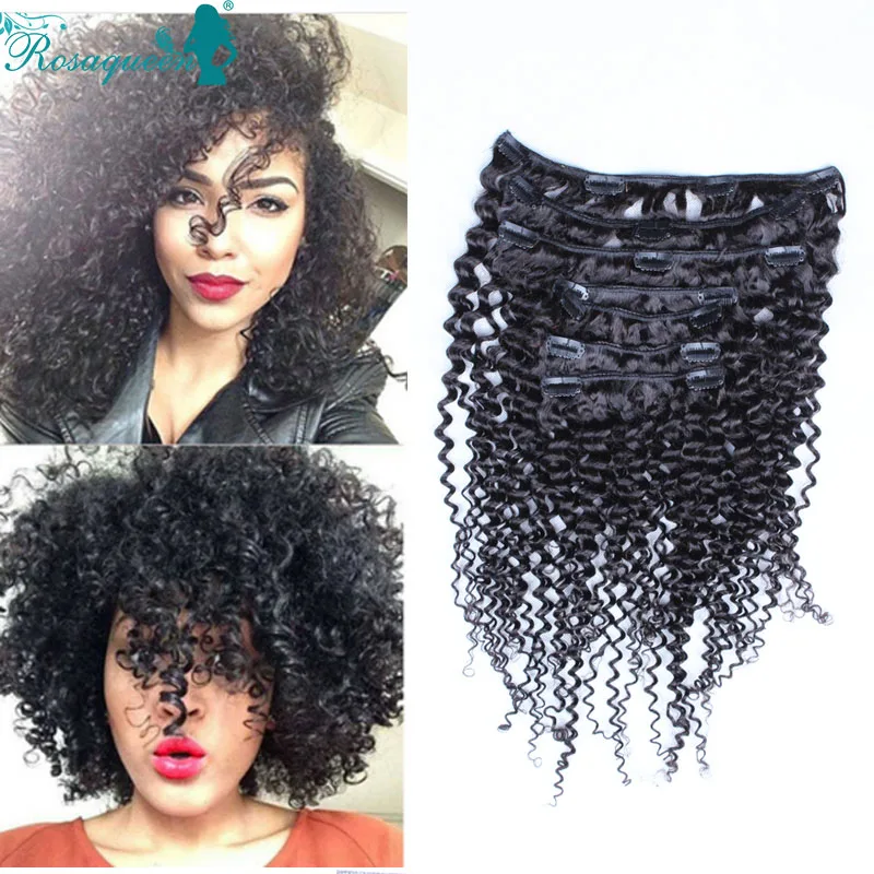 Mongolian Kinky Curly Hair African American Clip In Human Hair