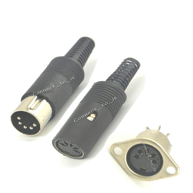 10 Pcs DIN Male & Female Connector 5 Pin with Plastic Handle& 5 Pin DIN ... 10 Pcs DIN Male & Female Connector 5 Pin with Plastic Handle& 5 Pin DIN ...