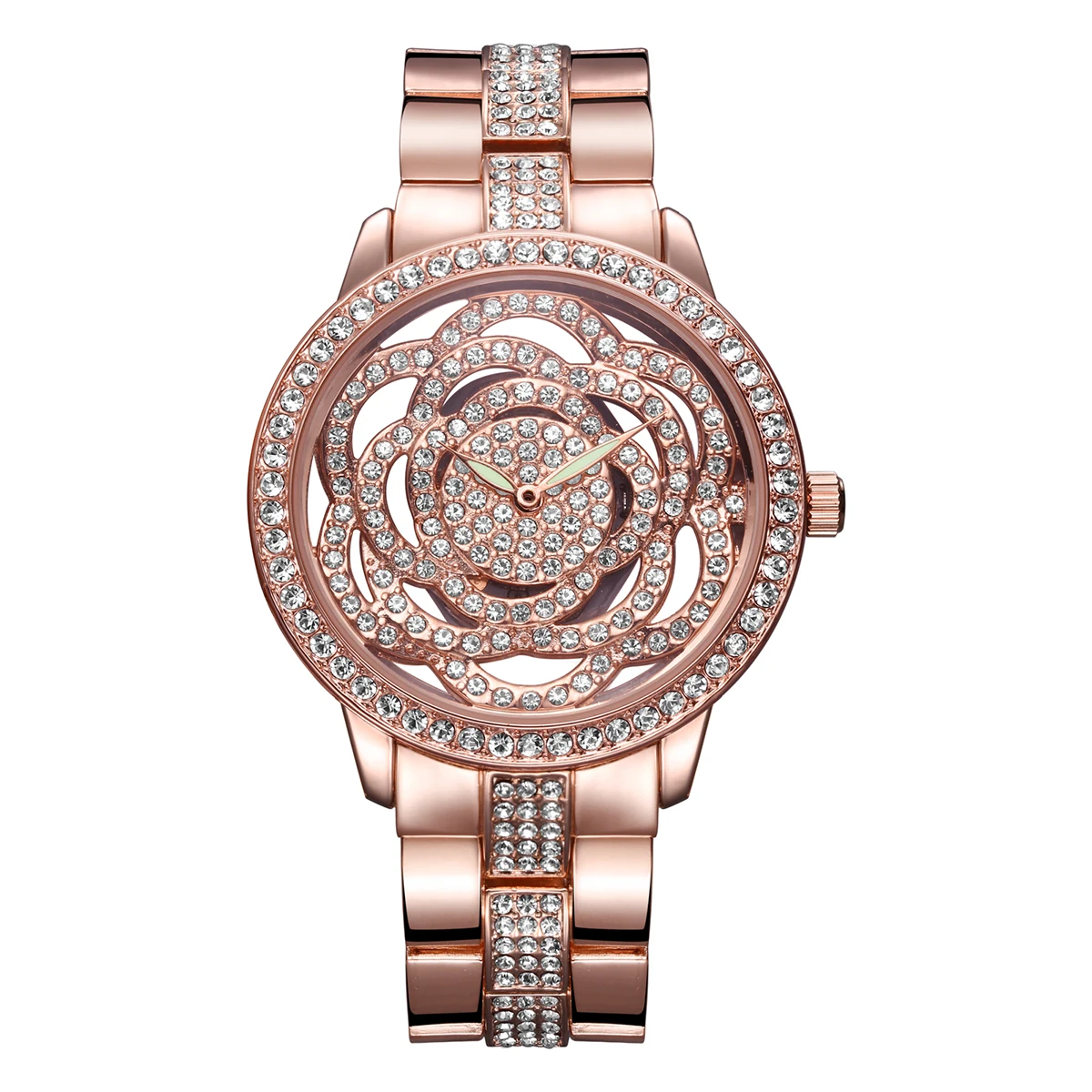 WEIQIN Women Watches Luxury Rose Gold Watch Woman Diamond Full ...