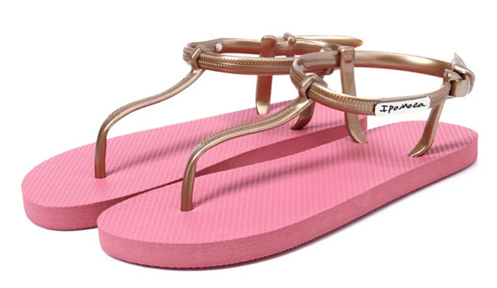 Simple Gladiator T straps thongs flip flops flat sandals-in Women's ...