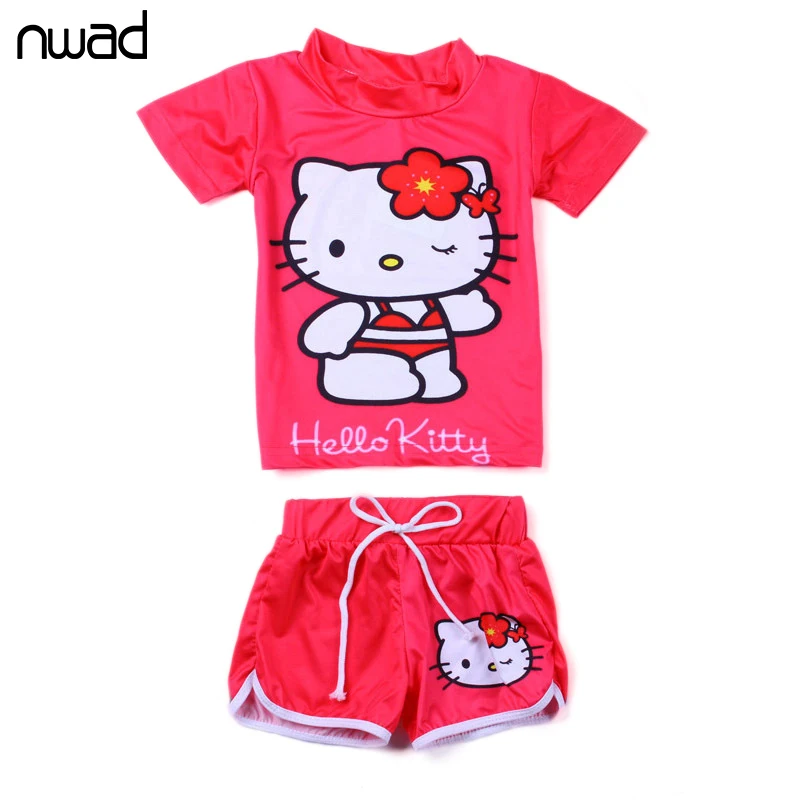 Kids Hello Kitty Clothing Set 2017 Summer Little Girl Home Clothes Suit ...