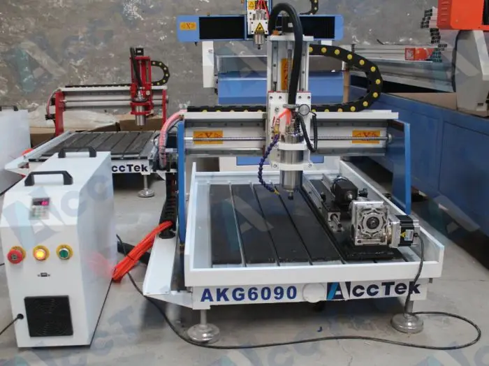 Acctek cnc router 3d 6090 /6012 desktop cnc machine 4 axis for wood ...