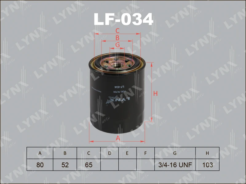 กรองน้ำมันเชื้อเพลิงLF 034 LYNXauto (OEM: FC 034; 8971664660; 8943940790; 8943940791; 8943991710 ...