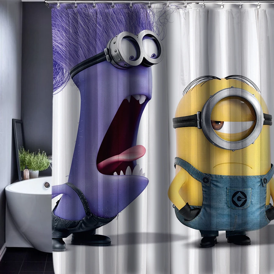 2016 Minions Shower Curtain Waterproof Fabric 180x180cm Bathroom ...