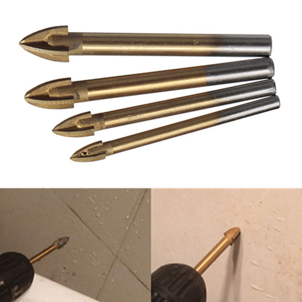 6 8 10 12mm Tungsten Carbide Cross Spear Head Drill Bit for Tile Glass ...
