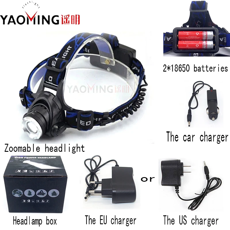 High power led headlamp CREE XM L T6 2300LM cree led zoomable ...