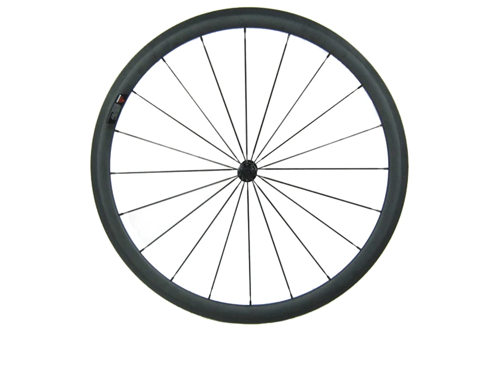 Full Carbon Bike Front Wheel 38mm Tubular Type 25mm Width Rims Powerway ...