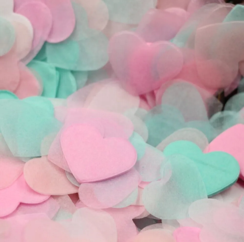 (1000pcs/lot) 1 inch Pastel Heart Confetti spring inspired confetti ...
