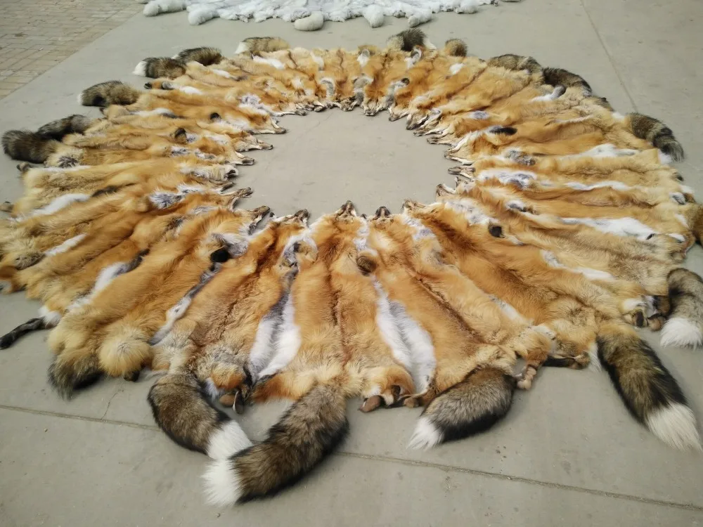 Large Red Fox Fur Skin / Wholesale cheap price Fox fur pelt /Real Red ...