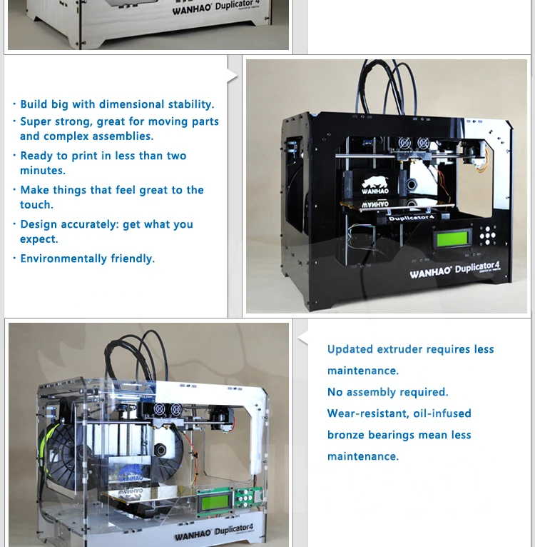 Wanhao 3D-принтеры, dual-экструдера WANHAO Дубликатор 4S набор RepRap с ...