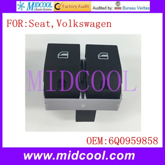 New Electric Power Window Switch use OE NO. 6Q0959858 / 6Q0 959 858 for ...