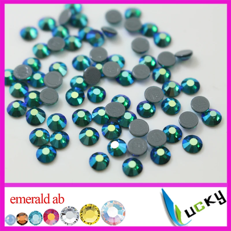 Top Quality Flat Back Rhinestones Hotfix! 1440pcs Ss20 Emerald Ab Color ...