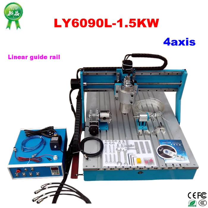 LY6090L 1.5KW 4axis Linear Guide Rail cnc milling machine|cnc milling ...