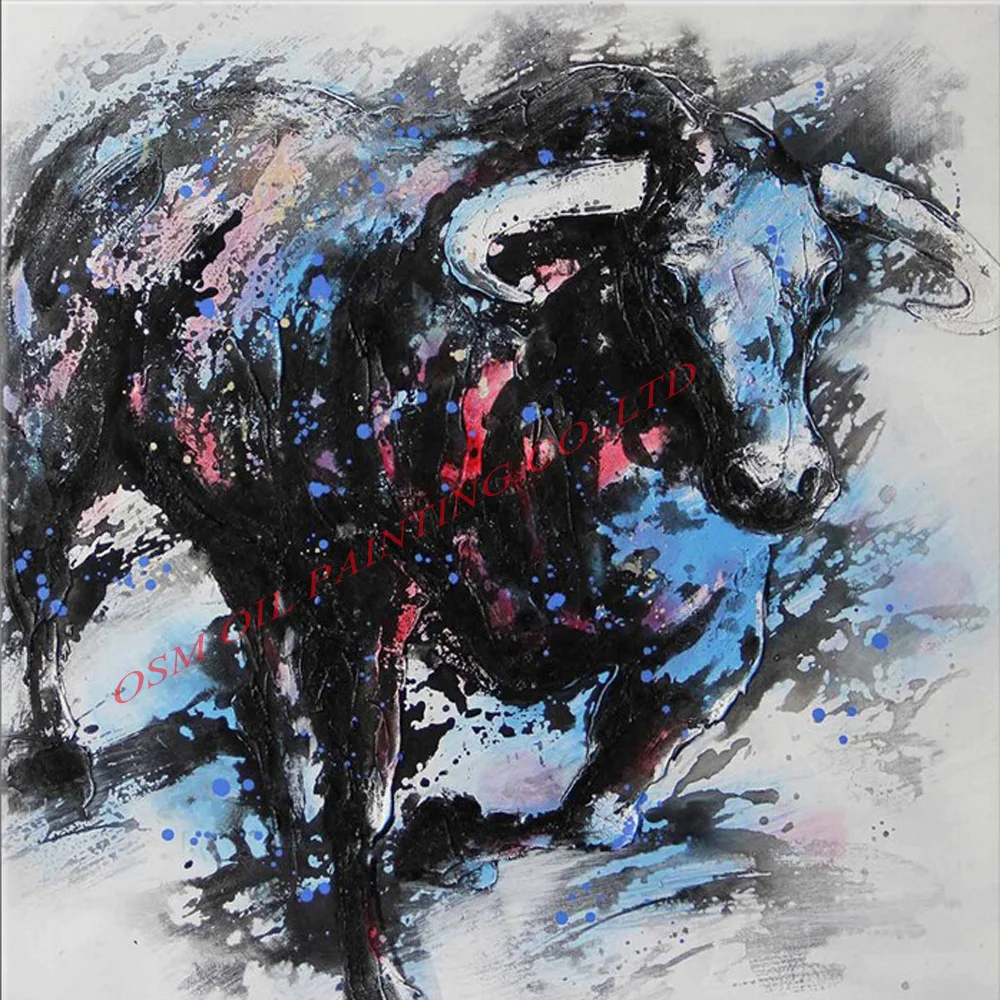 New Arrival High Quality Hand painted Bull Oil Painting On Canvas ...
