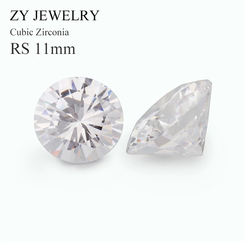 50pcs AAA White CZ 11mm Round Brilliant Cut Loose Synthetic Cubic ...