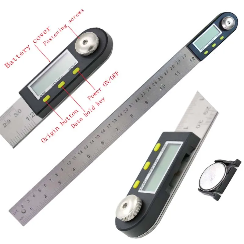 300 mm 12" Digital Angle Ruler Finder Meter Protractor Inclinometer ...