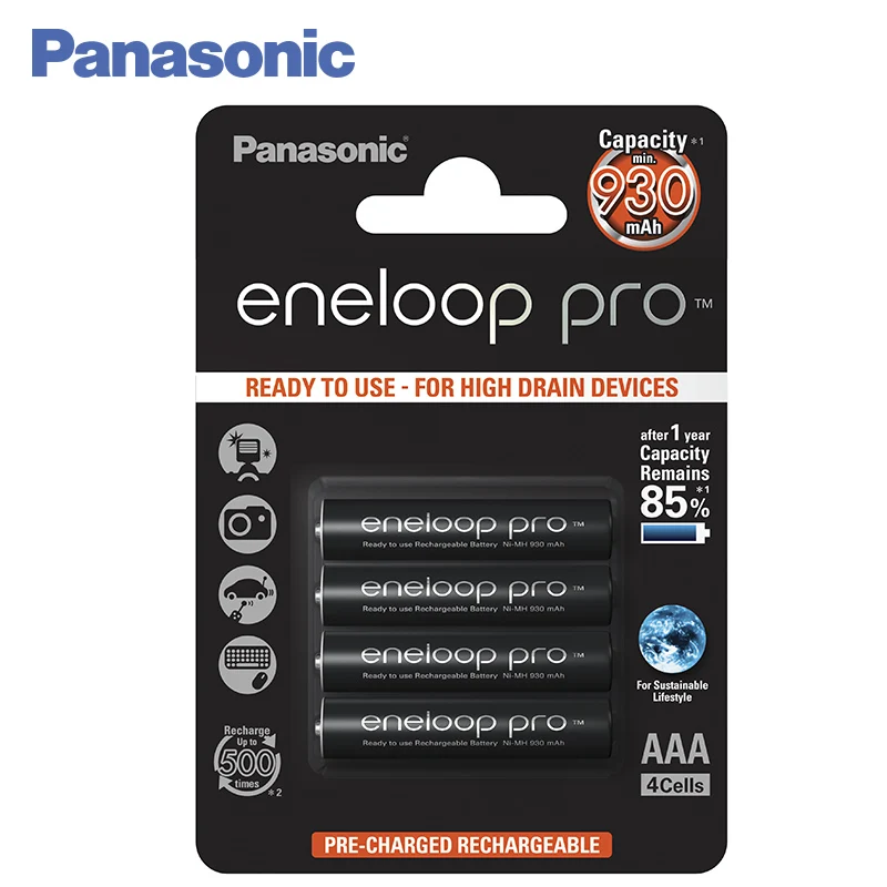Panasonic Bk 4hcde 4be Rechargeable Batteries Eneloop Pro 930mah R03