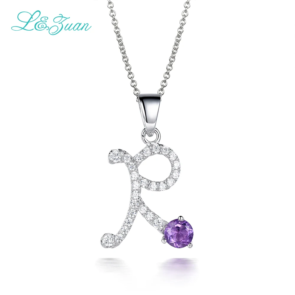 I & Zuan collar de plata de ley 925 con letra "R", joyería de fiesta ...