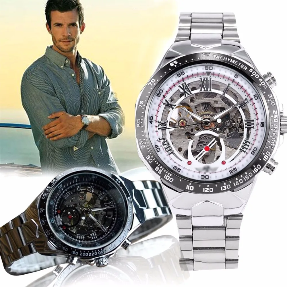 WINNER Brand Retro Automatic Self Wind Watches Men Stainless Steel ...