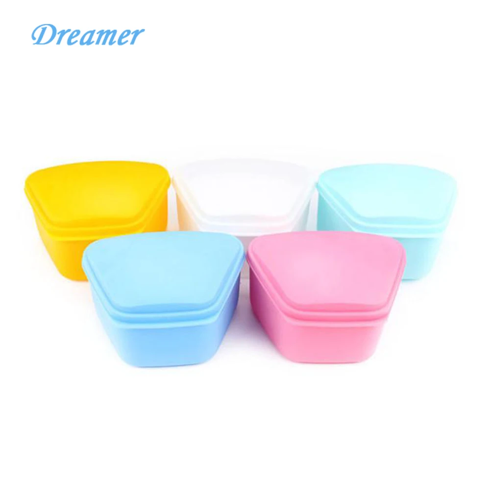 10 Pieces Plastic Denture Bath Box Case Dental False Teeth Appliance ...