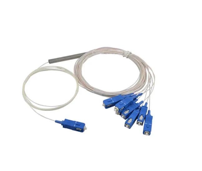 SC upc 1X8 PLC Singlemode Fiber Optic splitter FTTH mini Steel tube ...