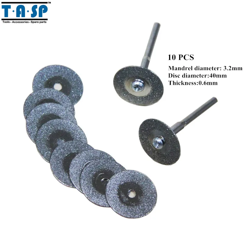 TASP 10 PCS 40mm Diamond Tipped Rotary Cutting Disc Cut Off Wheel ...