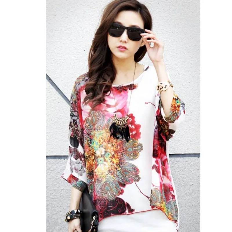 YSMARKET Batwing sleeve tops shirt Loose women batwing top tees ...