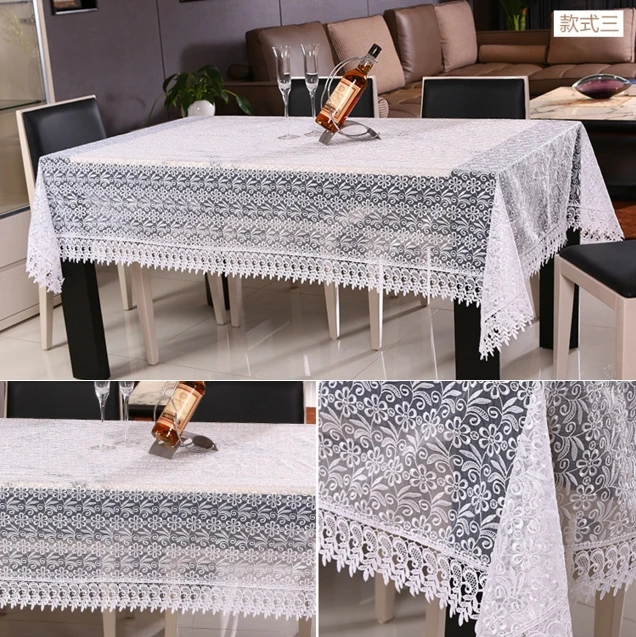 Translucent Embroidery Tablecloth Elegant Design family Hotel Dining ...