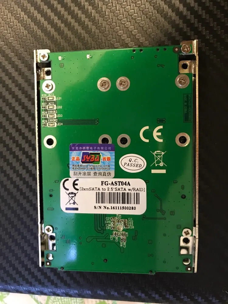 SATA 6G/ USB3.0 to 2x mSATA Adapter Raid Card w/ USB 3.0 Micro B ...