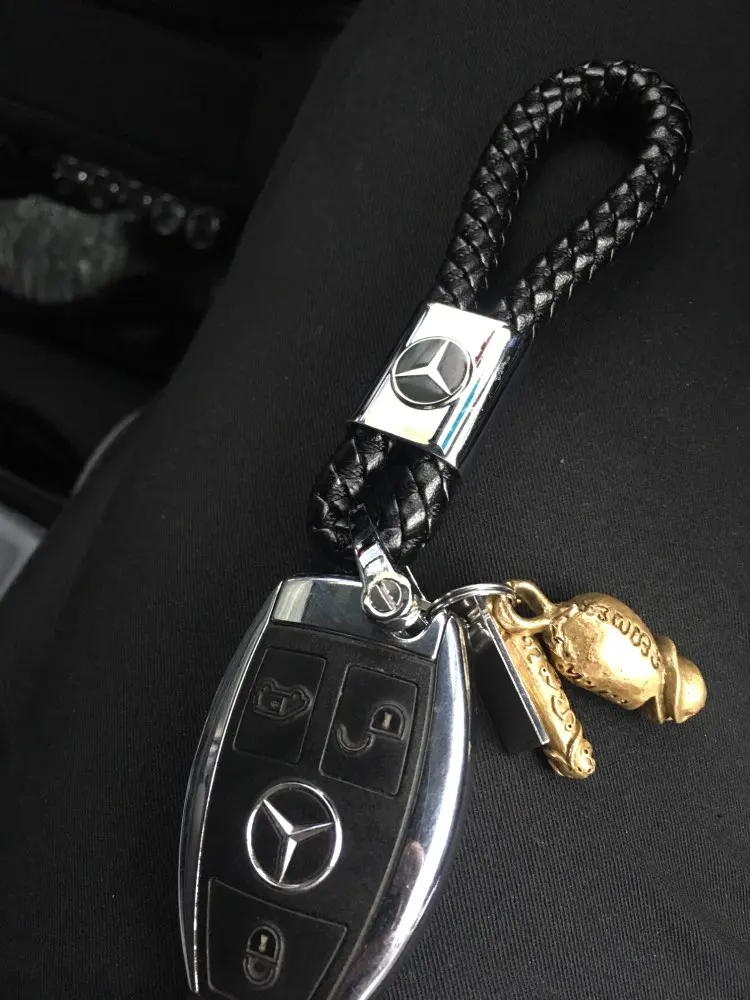 Mercedes-Benz logo Leather Keychain