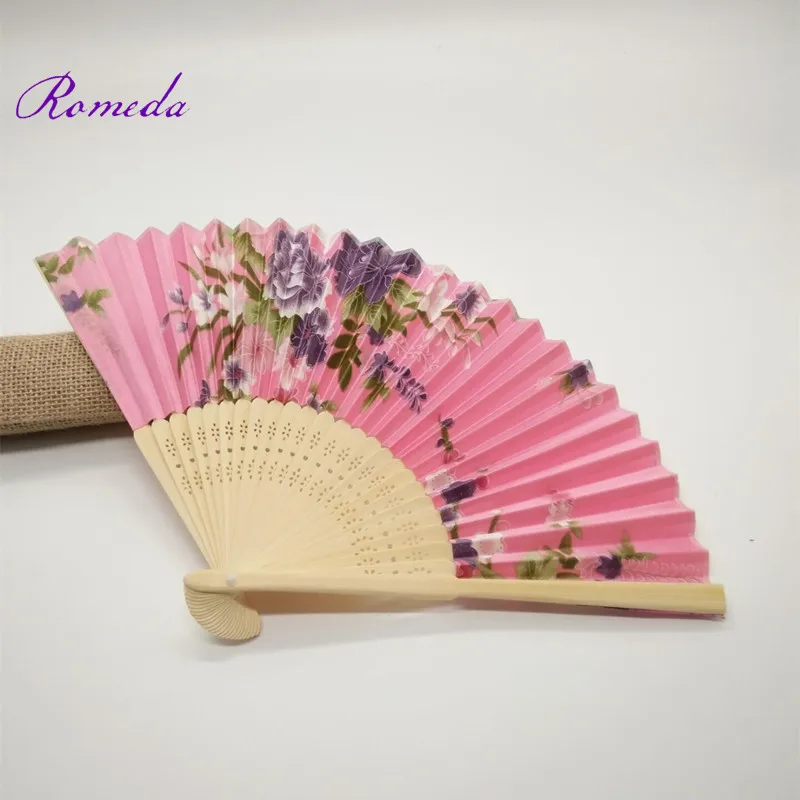 New Arrive Elegant Flower Print Folding Hand Fans Designer White ...