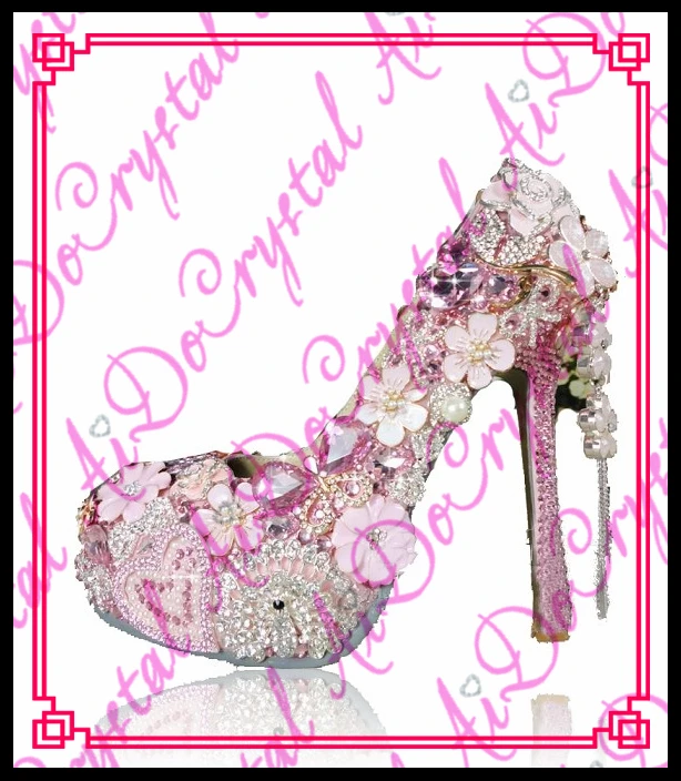 Aidocrystal top design handmade luxury pink rhinestone and crystal thin ...