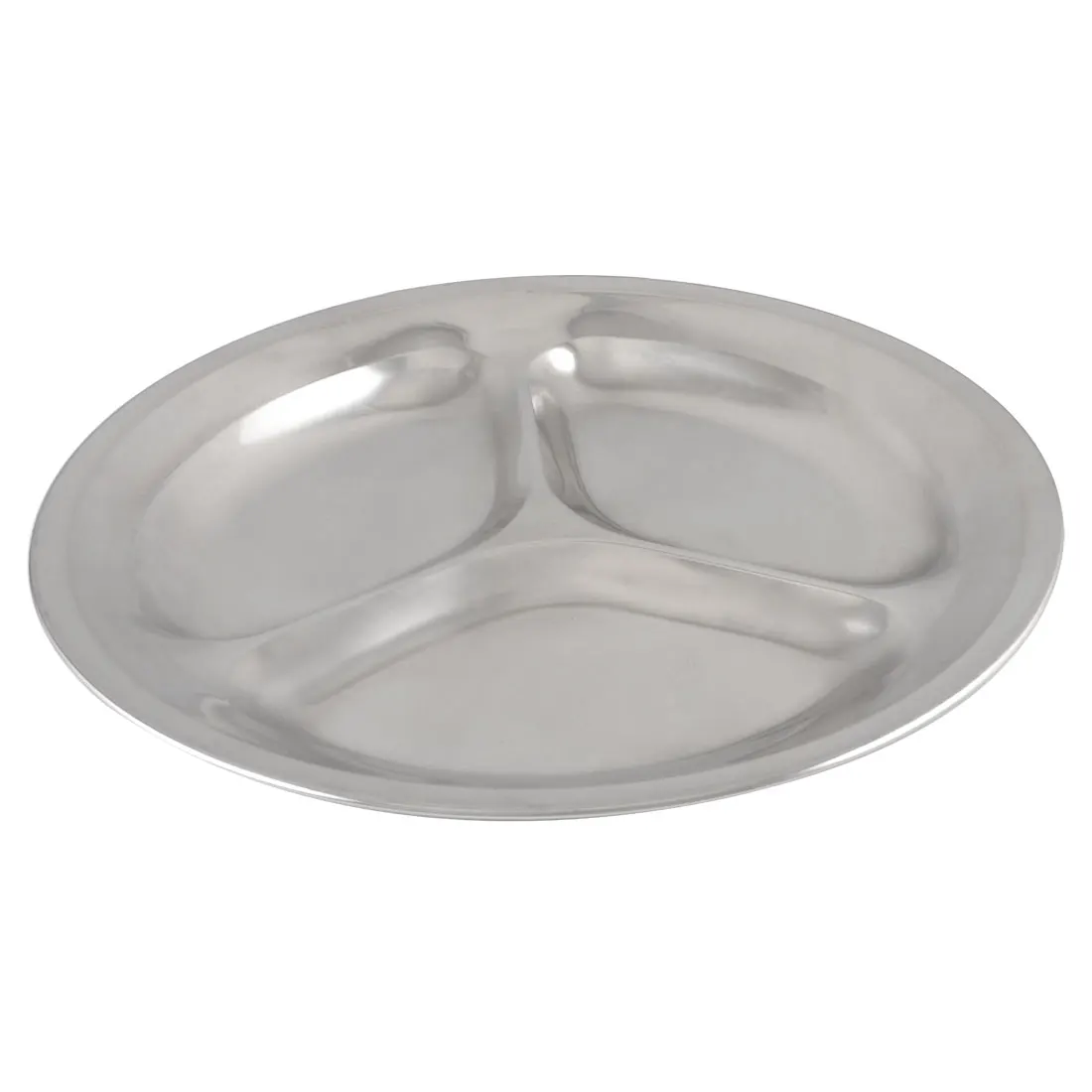 UXCELL Round Shape Smooth Stainless Steel Silver Tone Tray Plate For ...