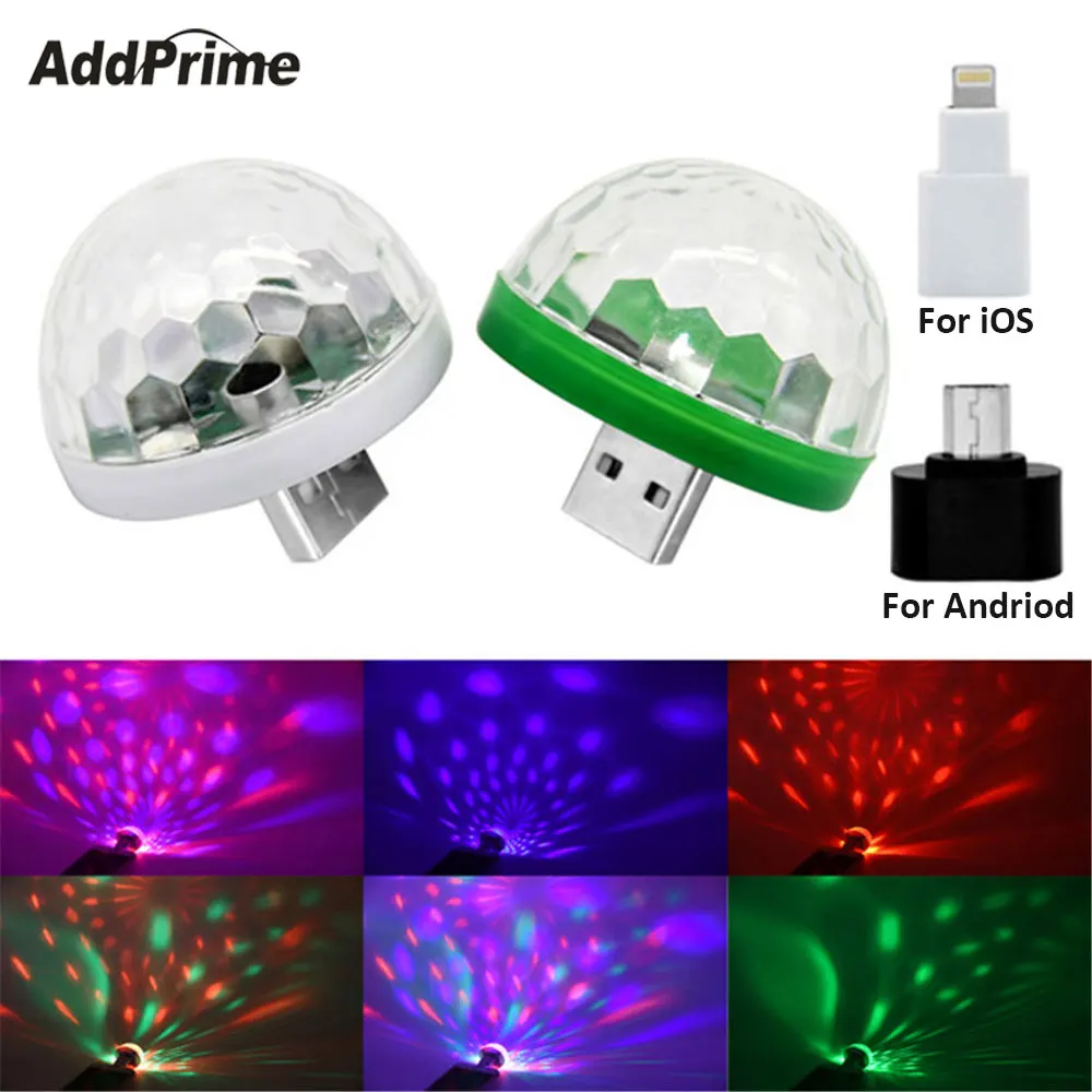 Portable RGB Mobile Phone USB Stage Light For iPhone Android Mini USB ...